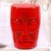 RYIR112-D_Human face red solid color ceramic stool – ALL Ceramic stool ...